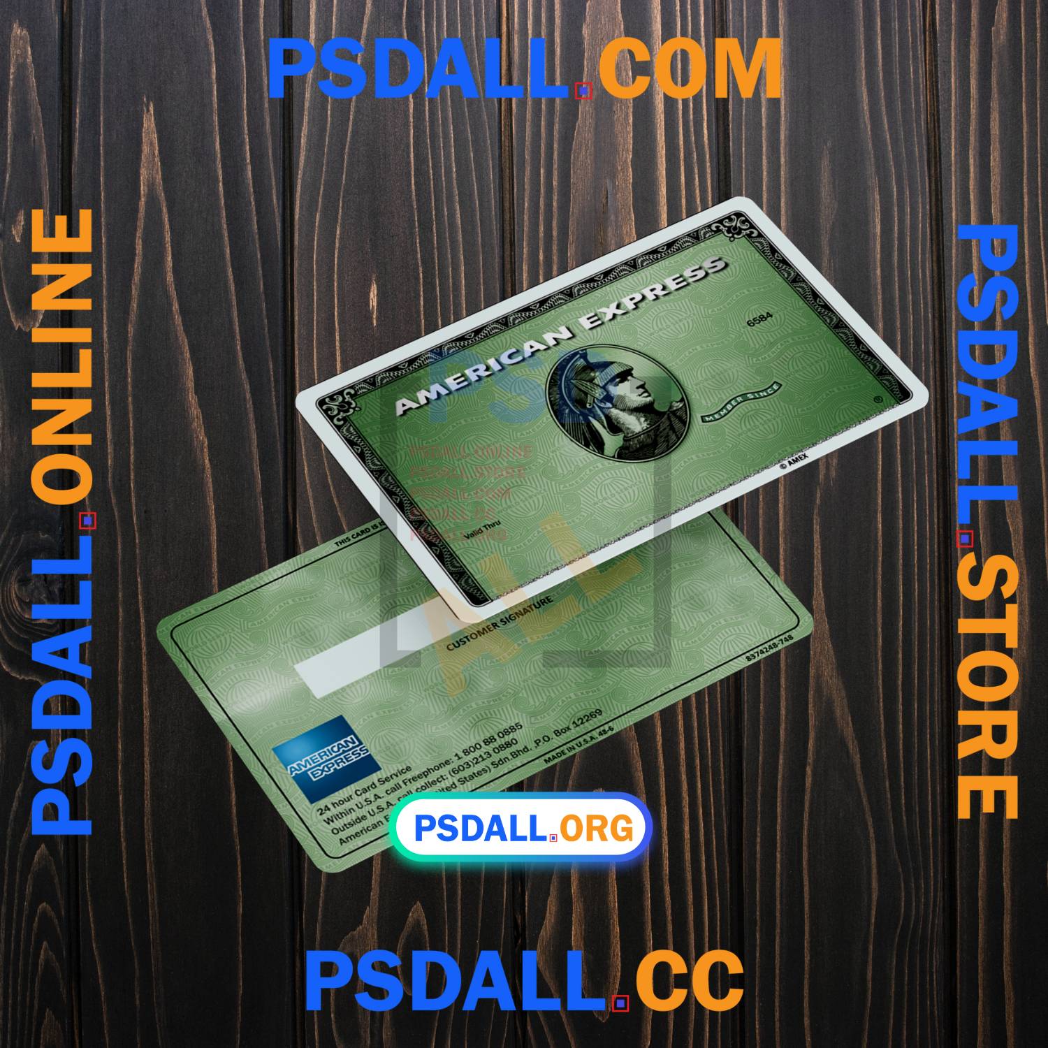 AMEX Green Card PSD Template - psdall.org
