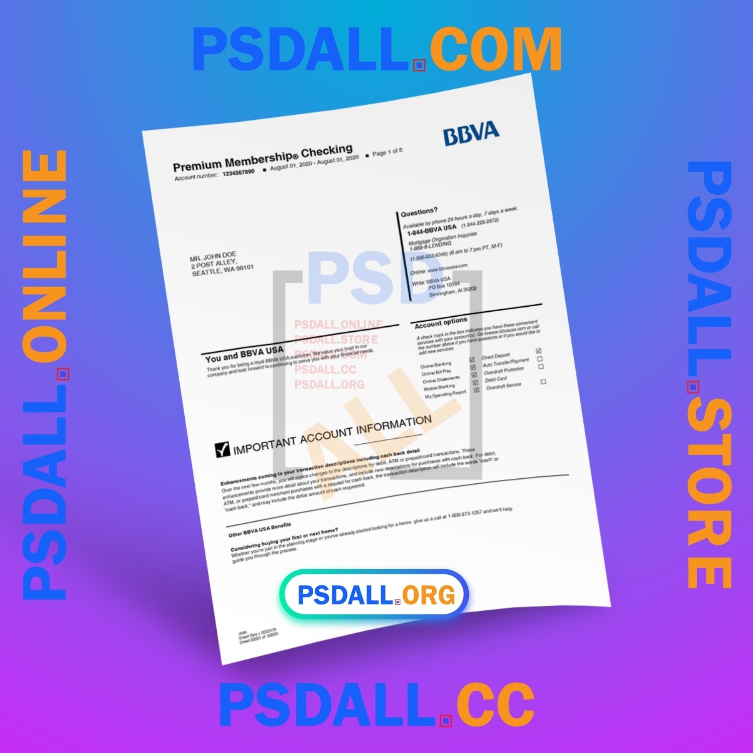 BBVA Bank Statement Template in PDF Format - psdall.org
