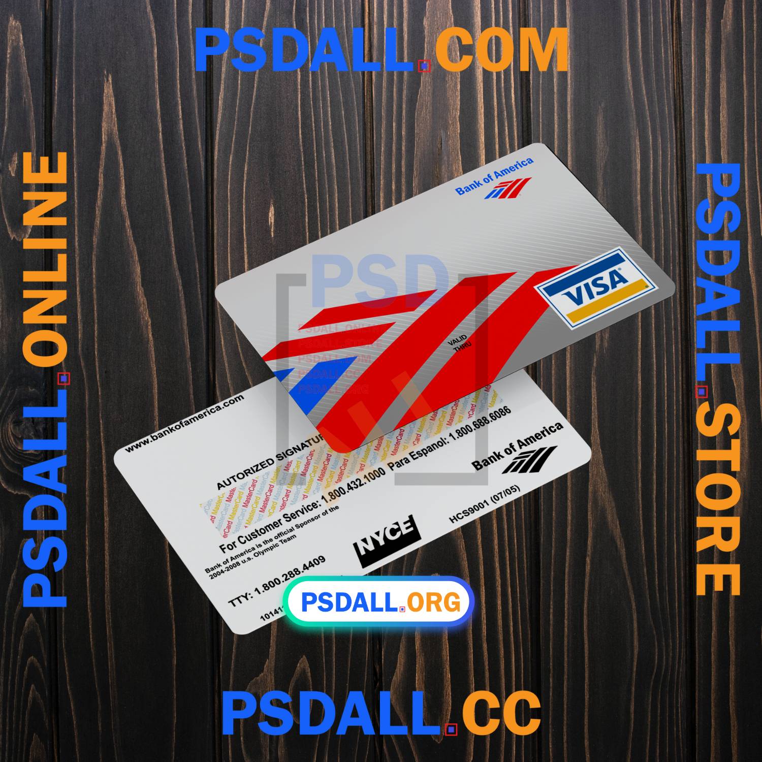 Bank of America Visa Card PSD Template - psdall.org