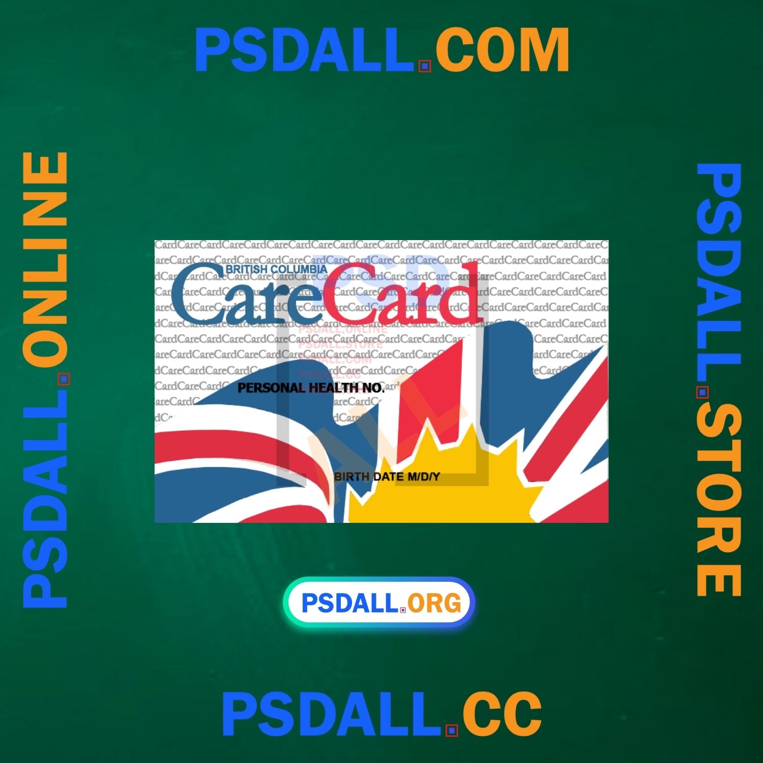British Columbia Carecard PSD Template - psdall.org