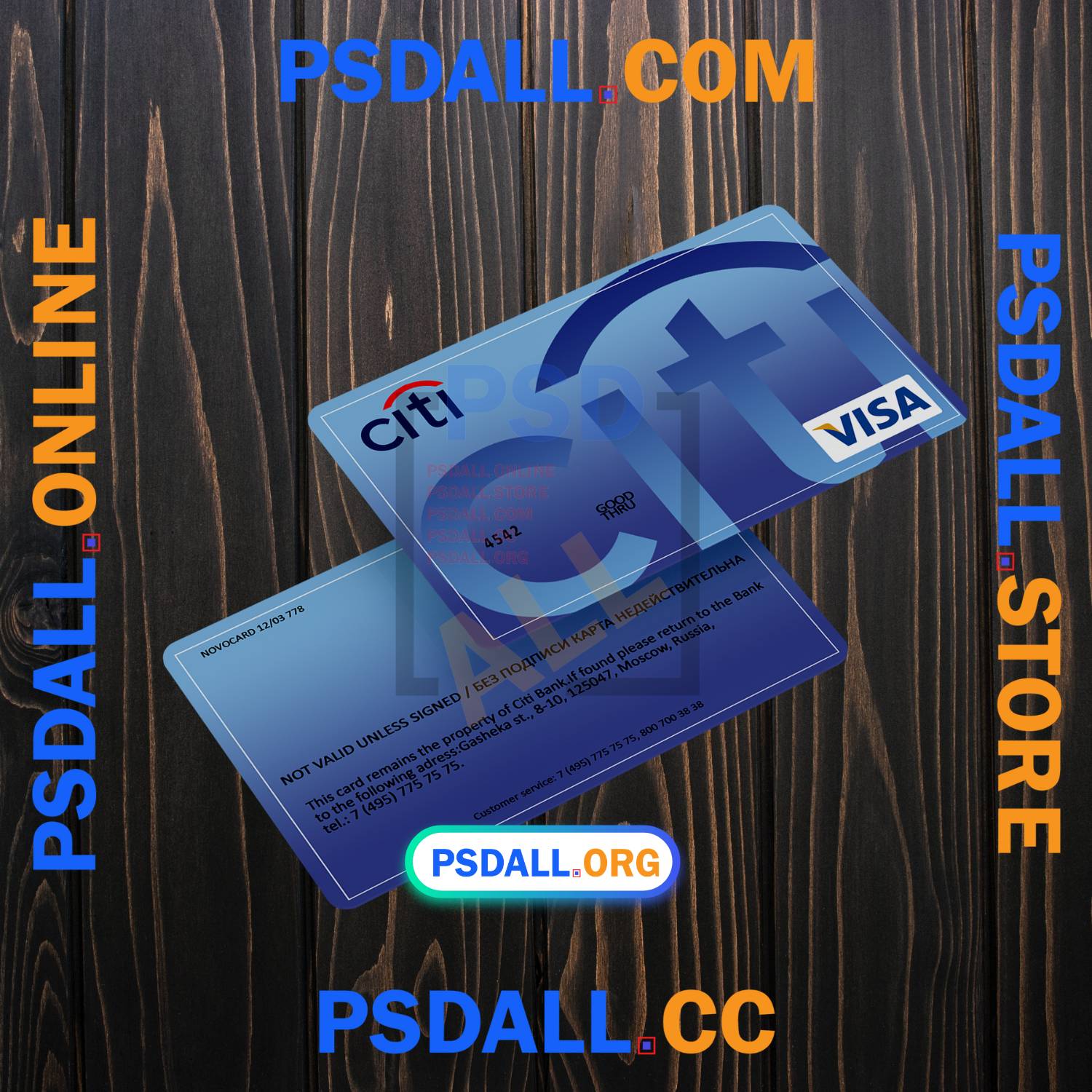 CITI Bank Visa Card PSD Template - psdall.org