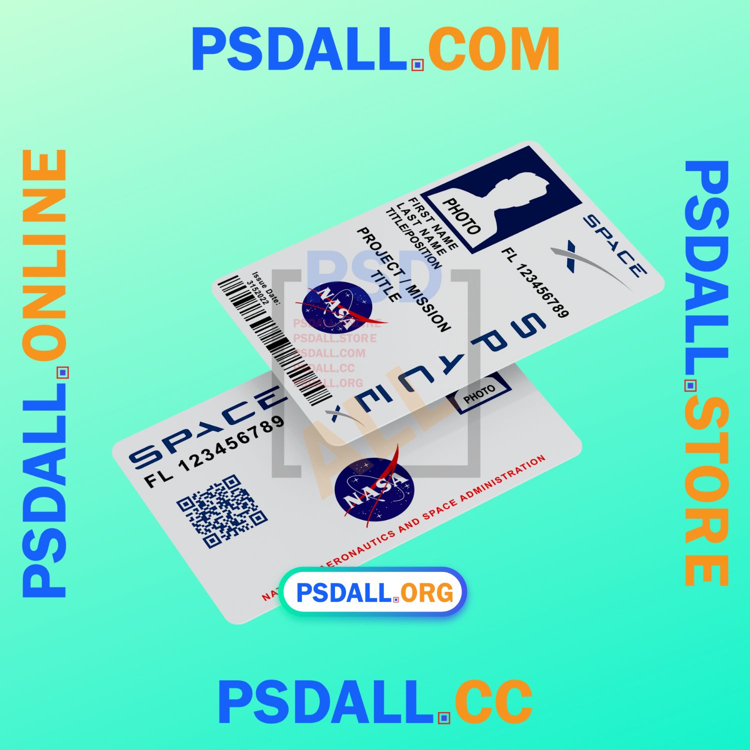 SPACE X – ID CARD Vector Template V2 - psdall.org